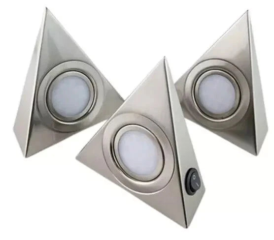 LED Under Cabinet Cupboard Kitchen Triangle Puck Light Kit Warm White ...
