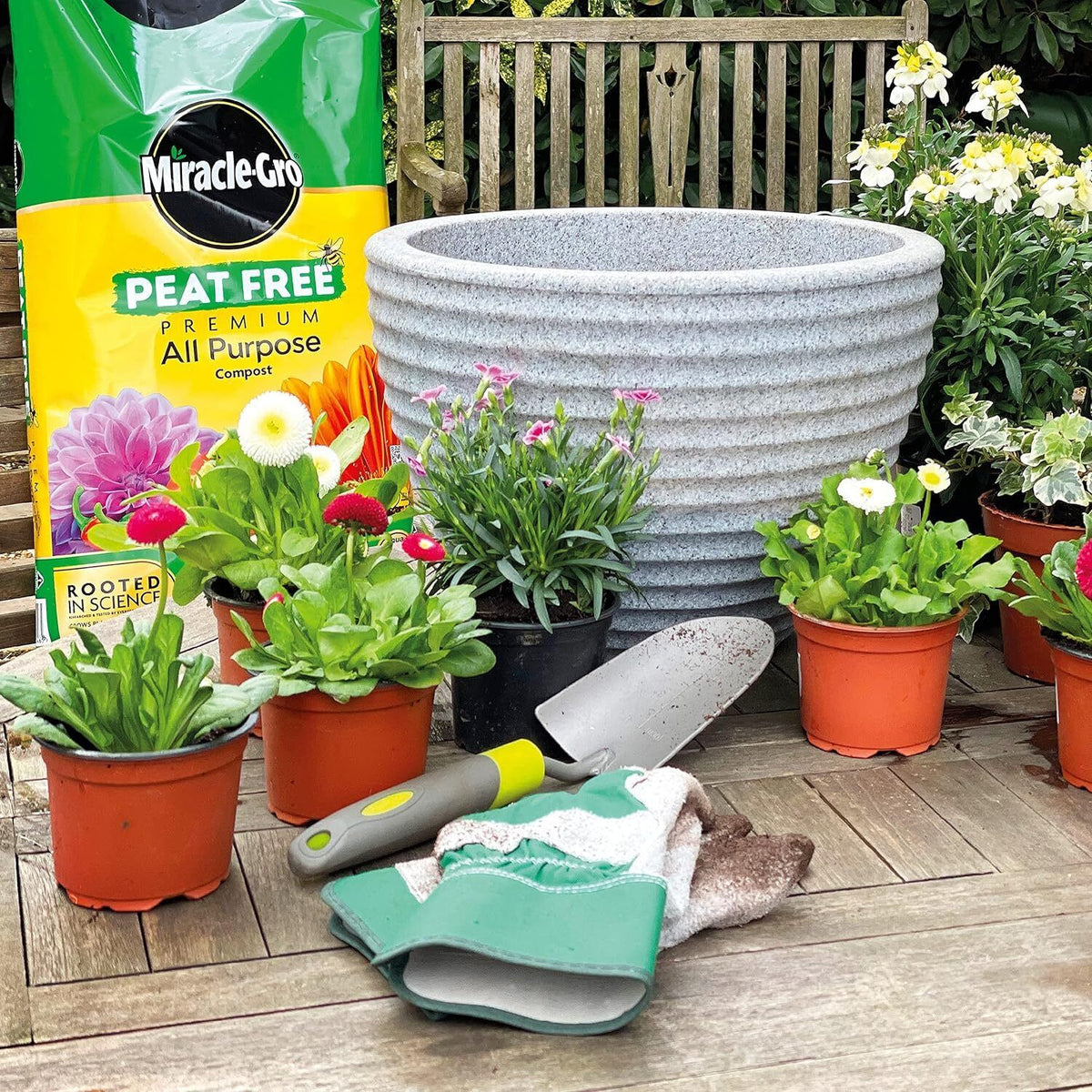Miracle Gro All Purpose Peat Free Compost Soil Flower Beds Borders 10L ...