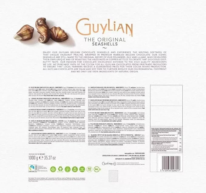 Guylian Belgian Milk Chocolate Sea Shells Creamy Hazelnut Filling Xmas ...